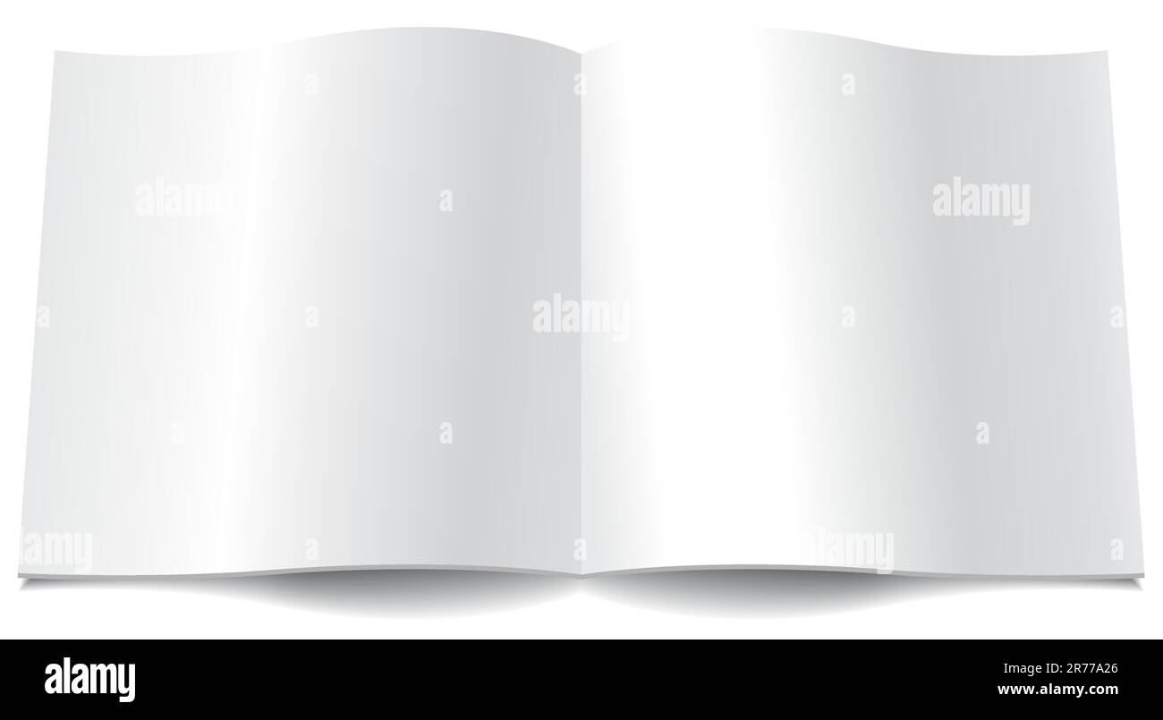 Open Magazine Template with blank Spread. Vector Illustration Stock ...