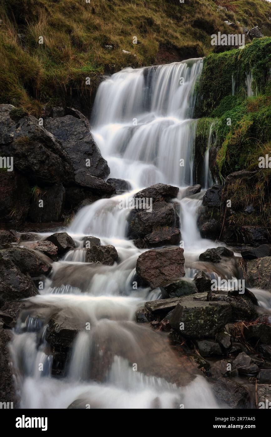 Tributary of the Afon Tarell at the side of the A470 between Storey ...