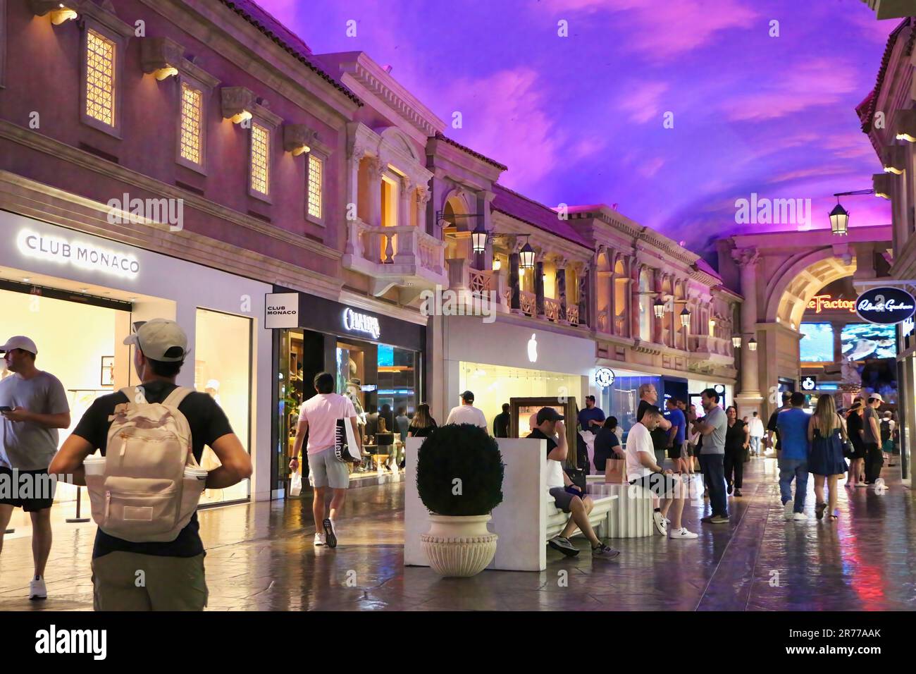 Interior of the Caesars Forum Shops shopping mall Las Vegas Nevada USA ...