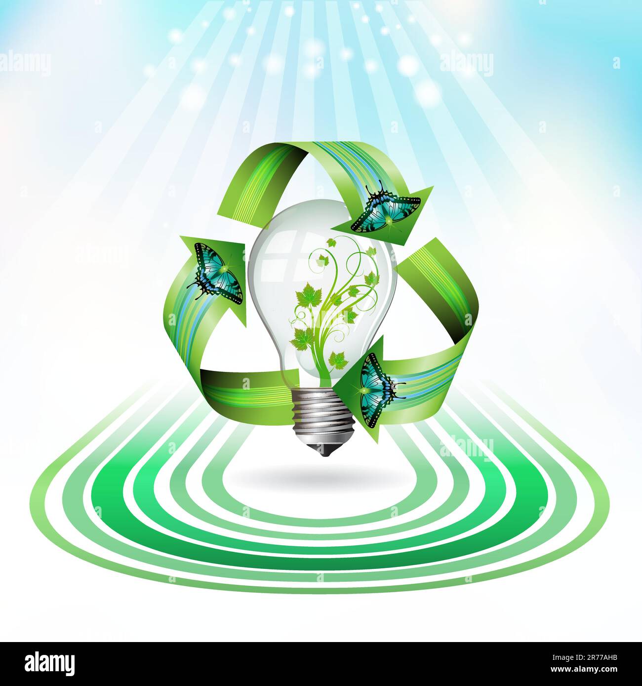 Eco bulb icon with concentric shapes Stock Vector Image & Art - Alamy