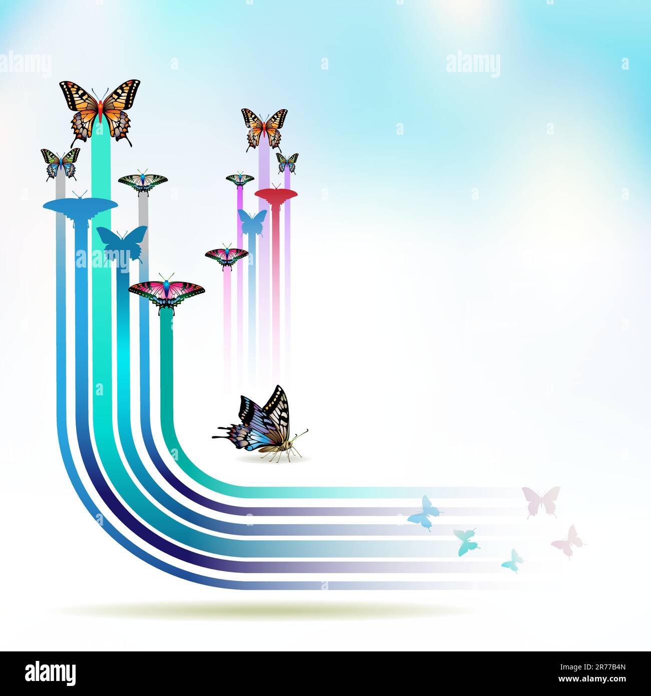 Springtime background with butterflies Stock Vector Image & Art - Alamy