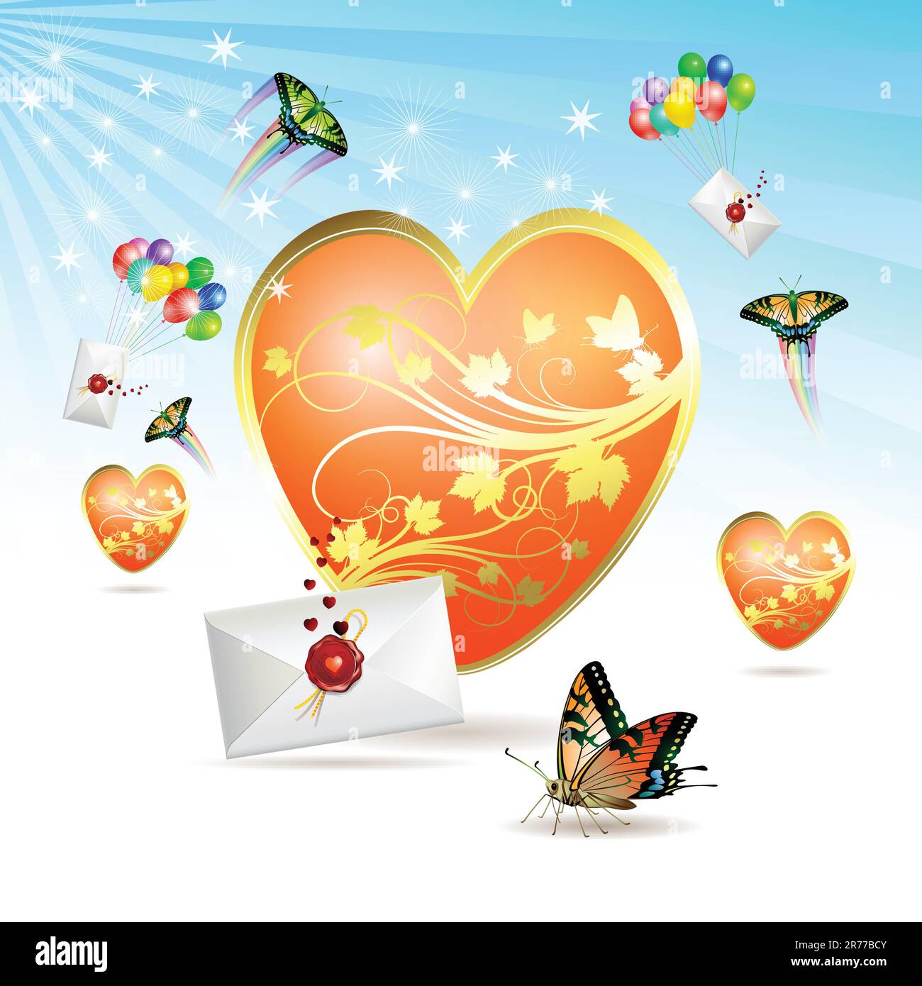 Big red envelopes Stock Vector Images - Alamy
