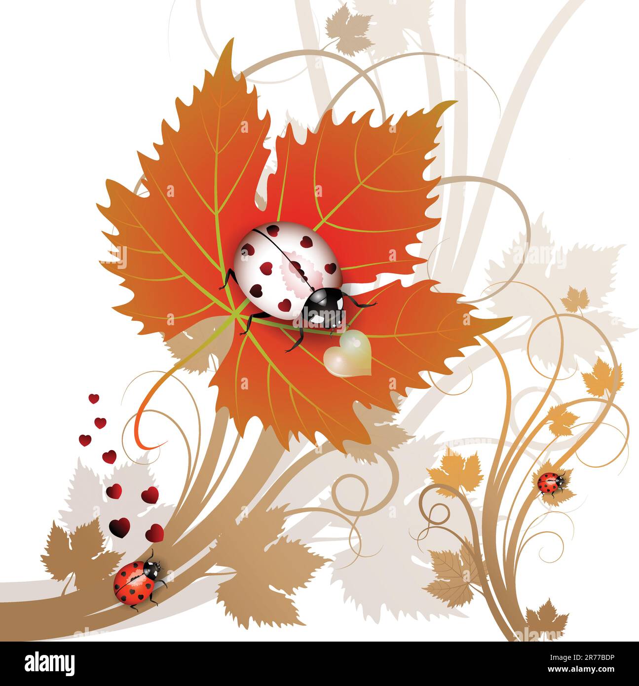 Life on leaf Stock Vector Images - Alamy