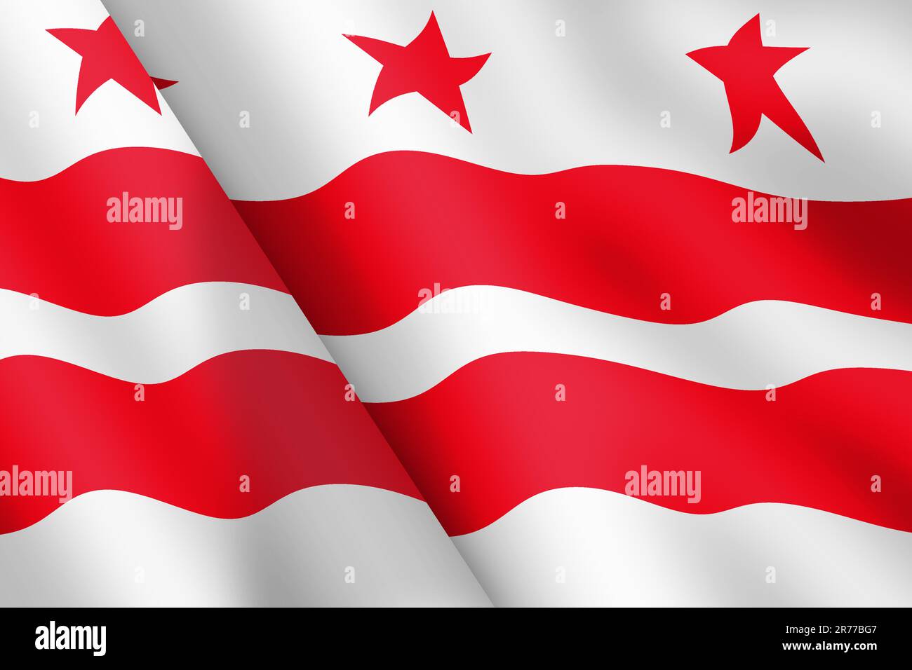 Washington DC waving flag 3d illustration wind ripple Stock Photo - Alamy