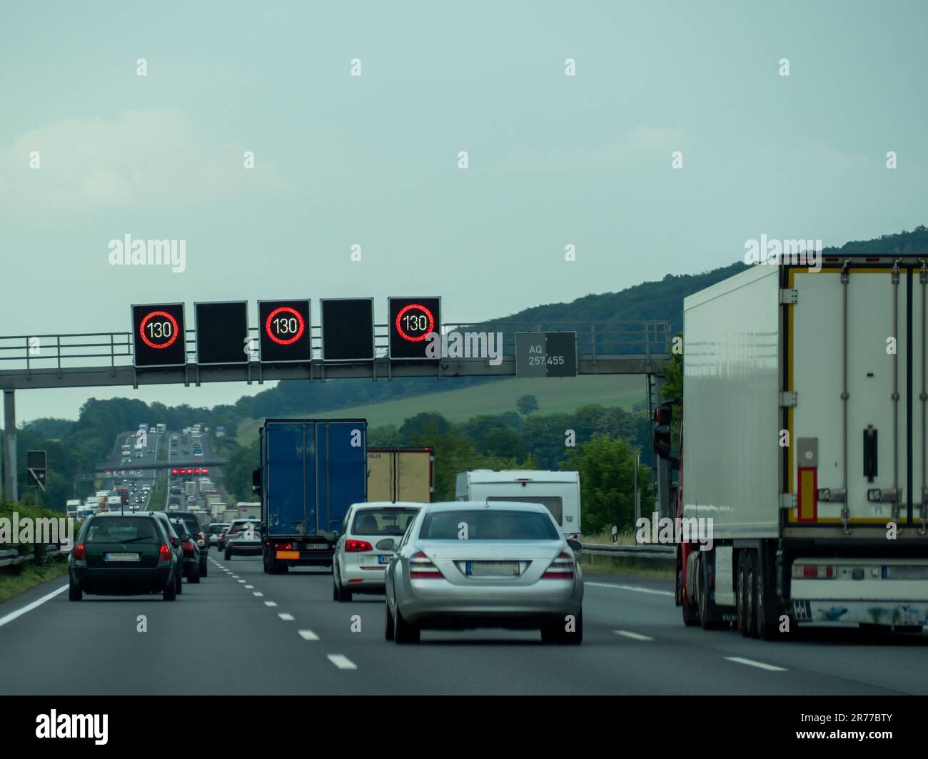 Highways are congested with traffic. European highway Stock Photo - Alamy