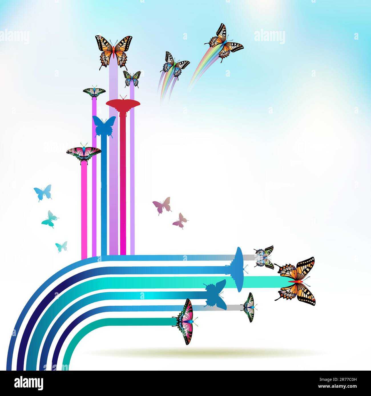 Springtime background with butterflies Stock Vector Image & Art - Alamy