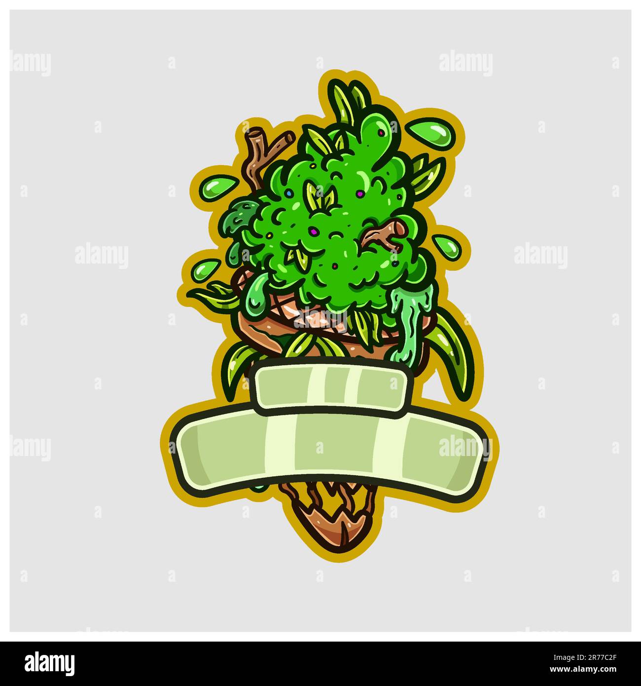 Cartoon Mascot of Weed Bud Ice Cream with Blank Logo. Vector and ...