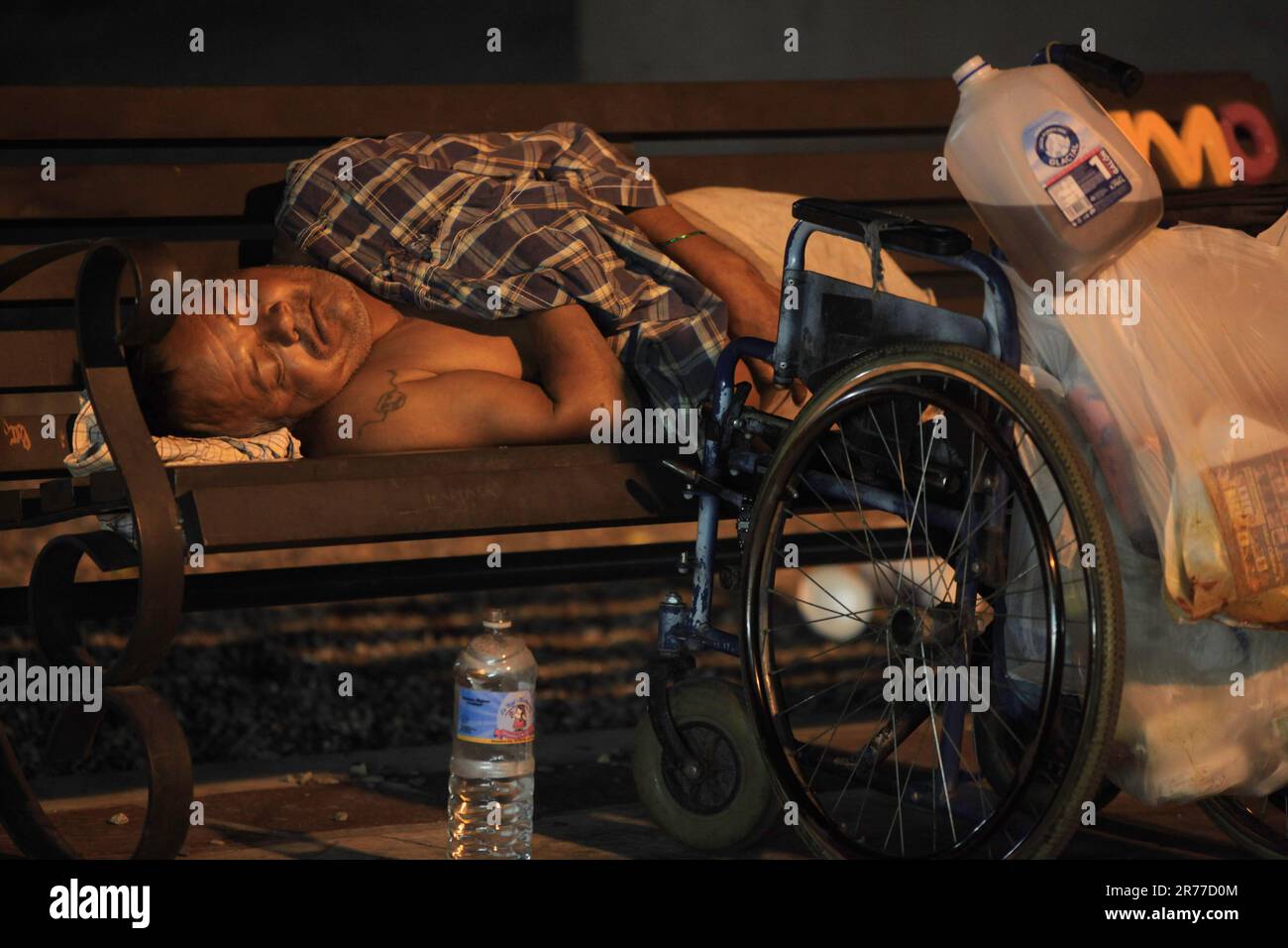 A homeless man, who lost his legs while falling from the train that ...