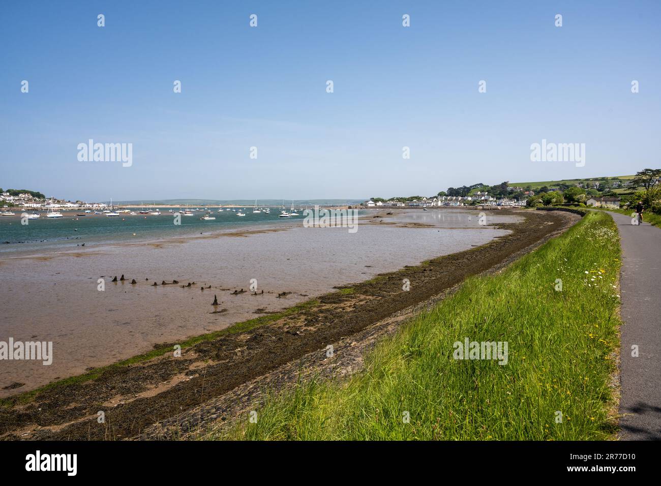 Sun shines on the village of Instow and the disused Bideford Extension ...