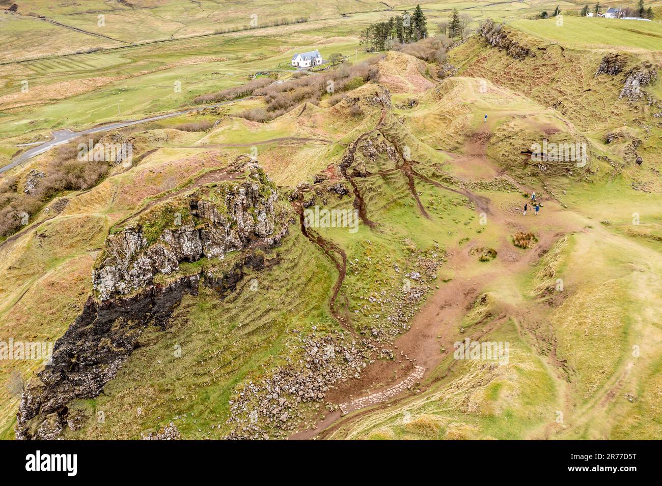 Aerial view of castle Ewen, a rock formation looking like a castle ...
