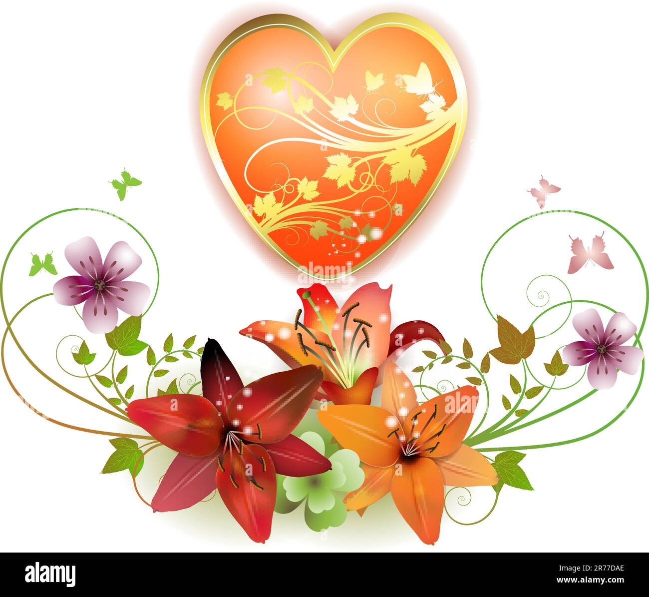 Heart decorated Stock Vector Images - Alamy