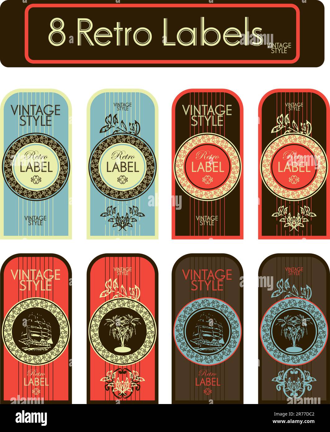 set of decorative vintage labels Stock Vector Image & Art - Alamy