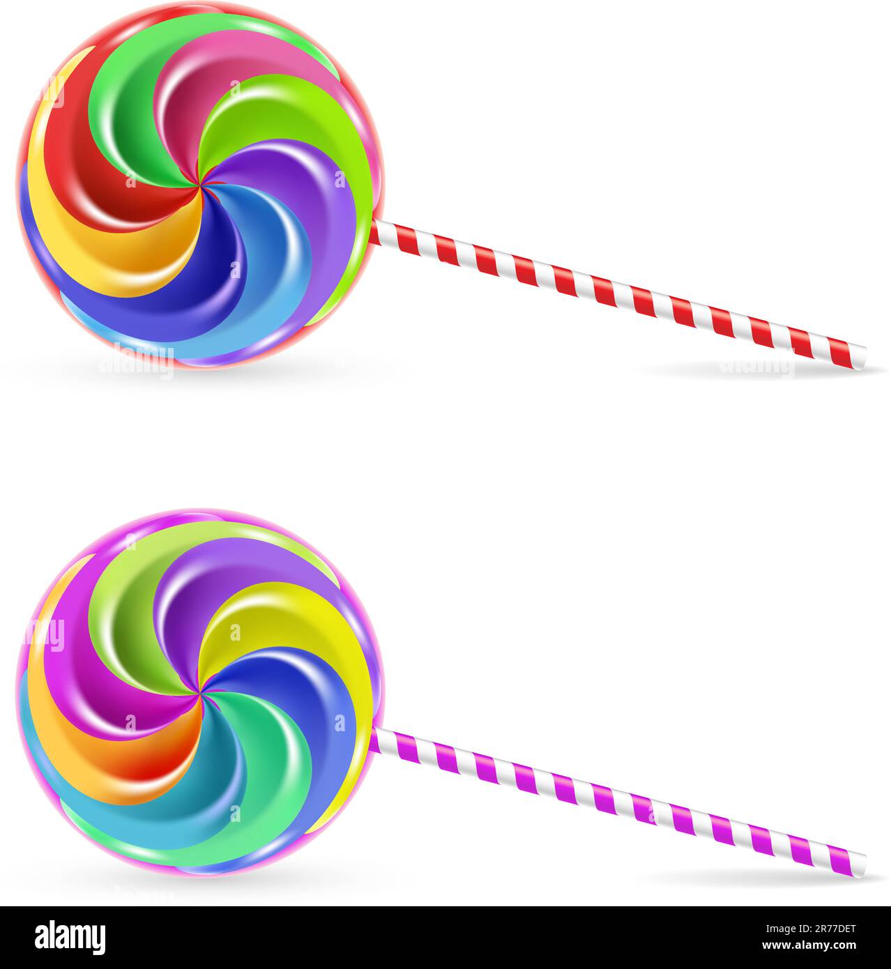 Spiral rainbow lollipop - isolated on white background Stock Vector ...