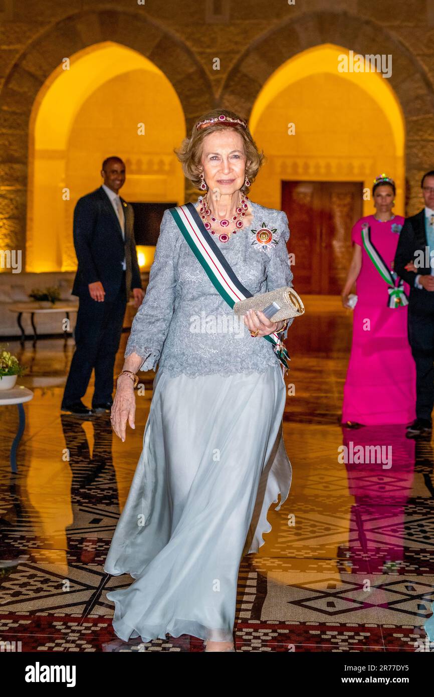 Queen Sofia of spain during the dinner banquet on Crown Prince Al ...