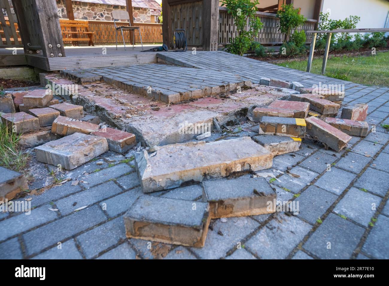 Broken Pavement Outdoor Stairs, Steps, Hallway Redoing, Renovation ...