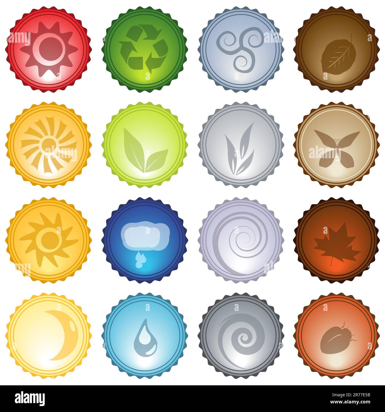 Vector Glassy Nature Icons Stock Vector Image & Art - Alamy