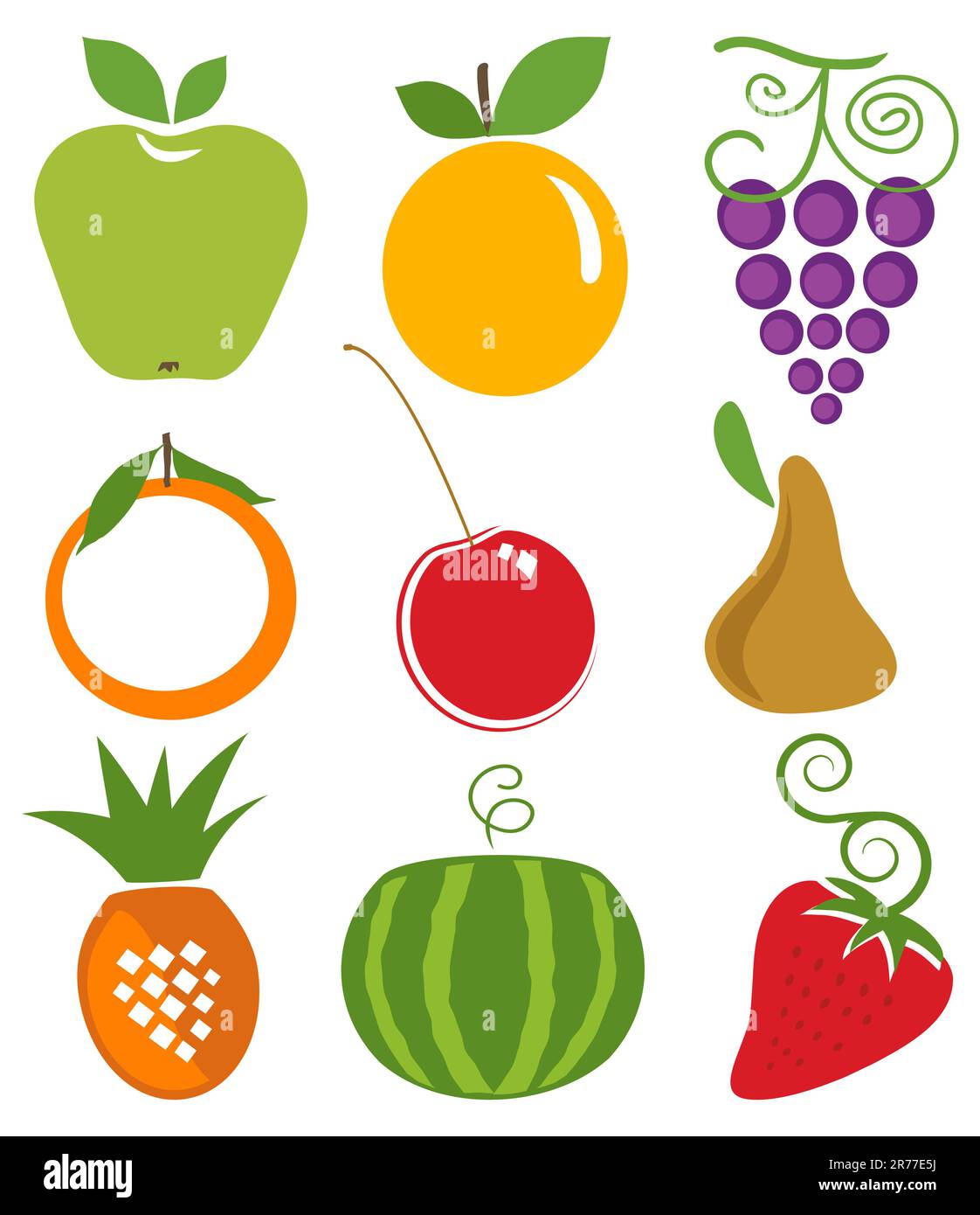 Stylized fruits Cut Out Stock Images & Pictures - Alamy