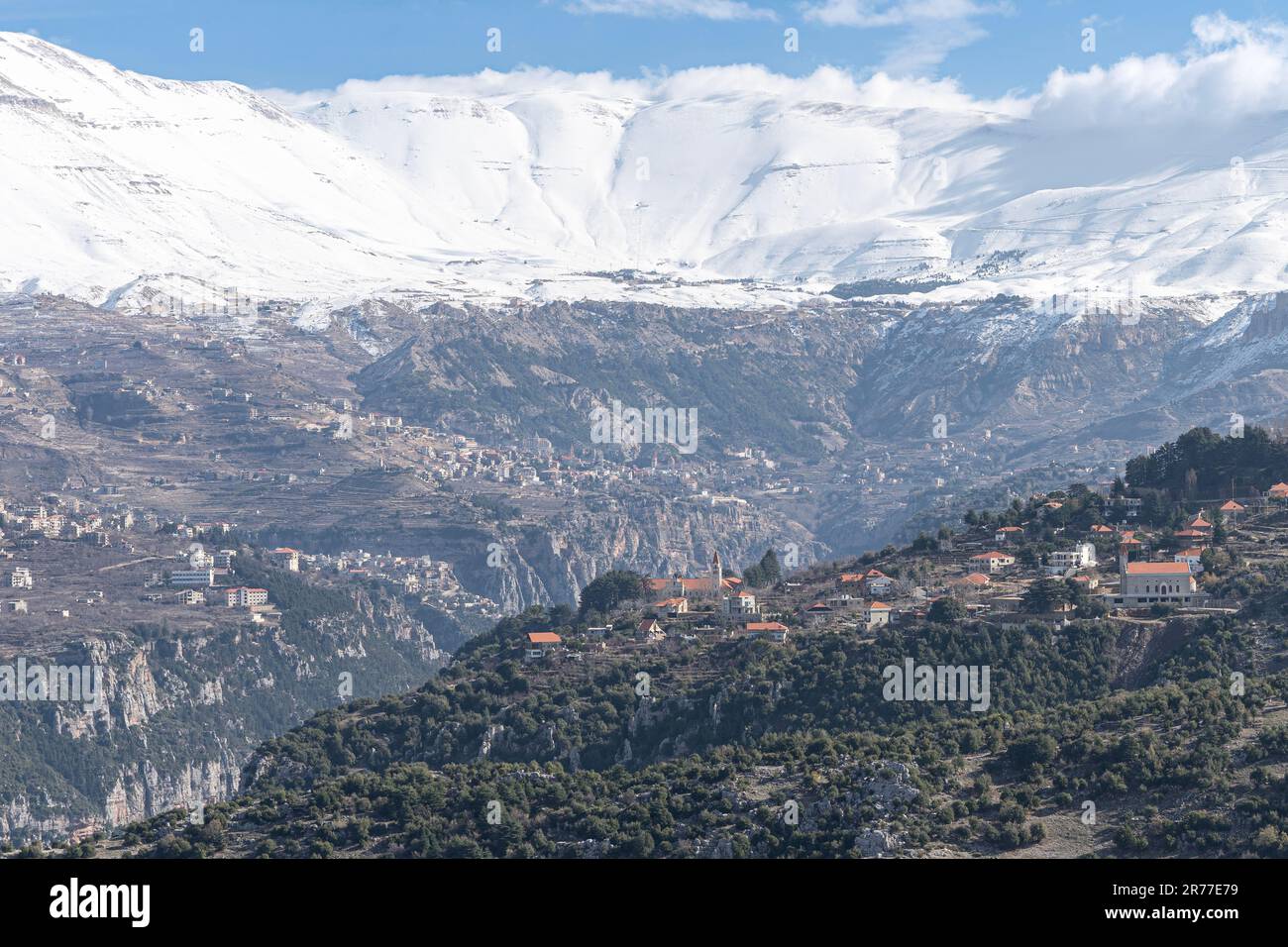 High mountain landscape in Lebanon, Qadisha Valley Stock Photo - Alamy