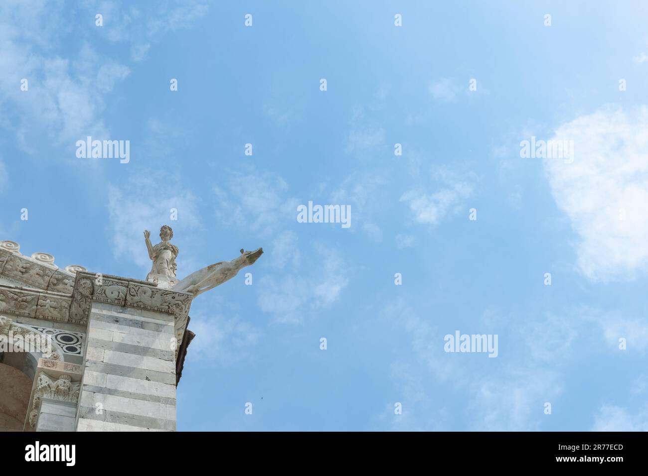 Gargoyle dog waterspout on top corner of medieval church in italy Stock ...