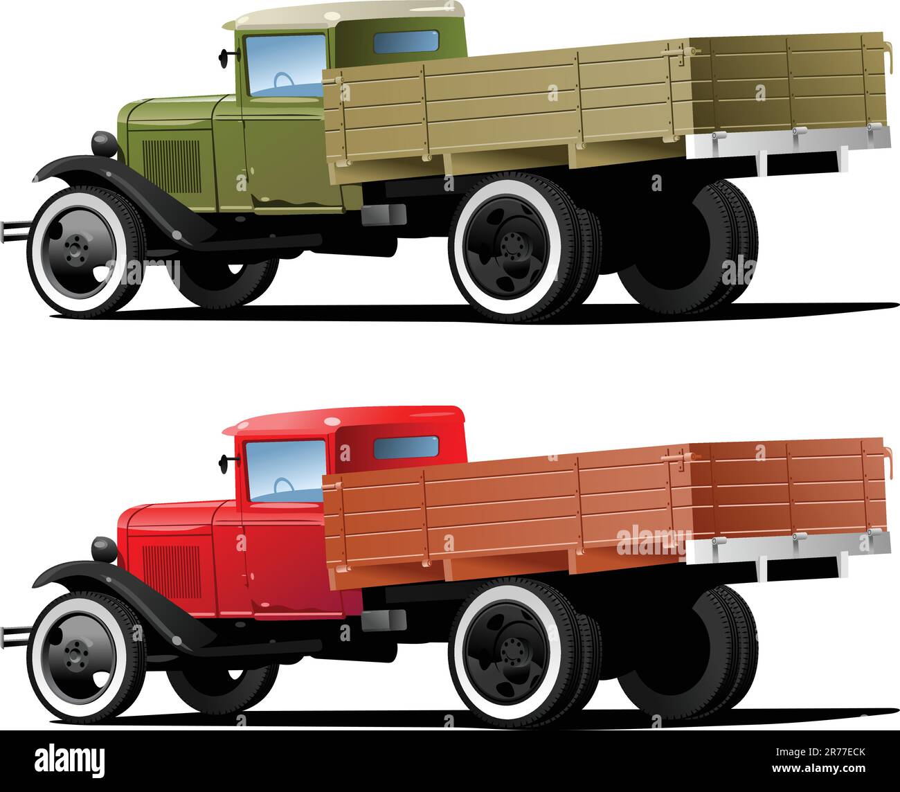 Vector retro lorry isolated. (Simple gradients only - no gradient mesh ...