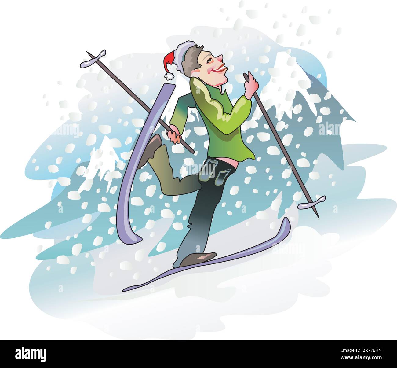Vector color illustration of skier Stock Vector Image & Art - Alamy