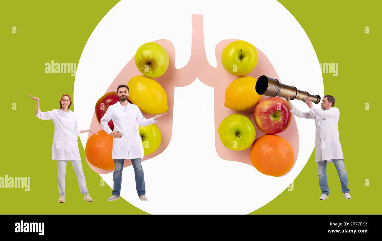 Doctors checking health, lungs. Healthy eating helping in keeping good ...
