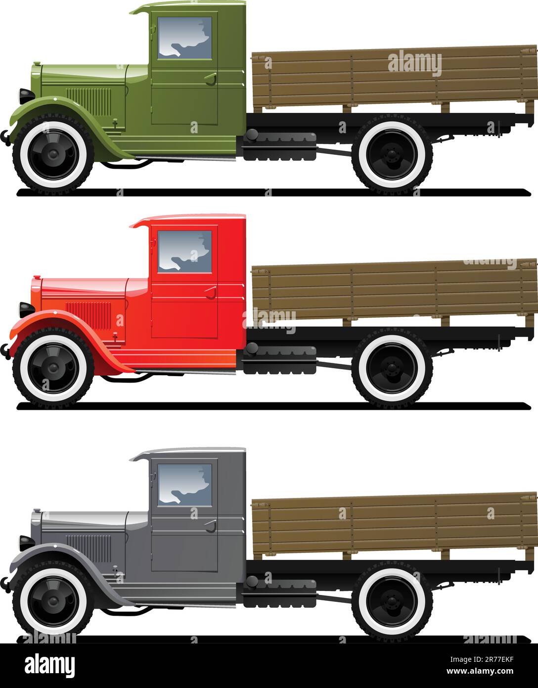 Vector retro lorry isolated. (Simple gradients only - no gradient mesh ...
