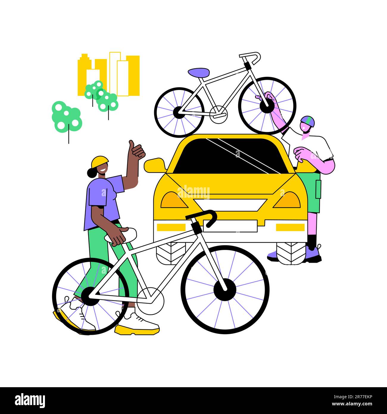 Going on a bike ride isolated cartoon vector illustrations. Couple ...