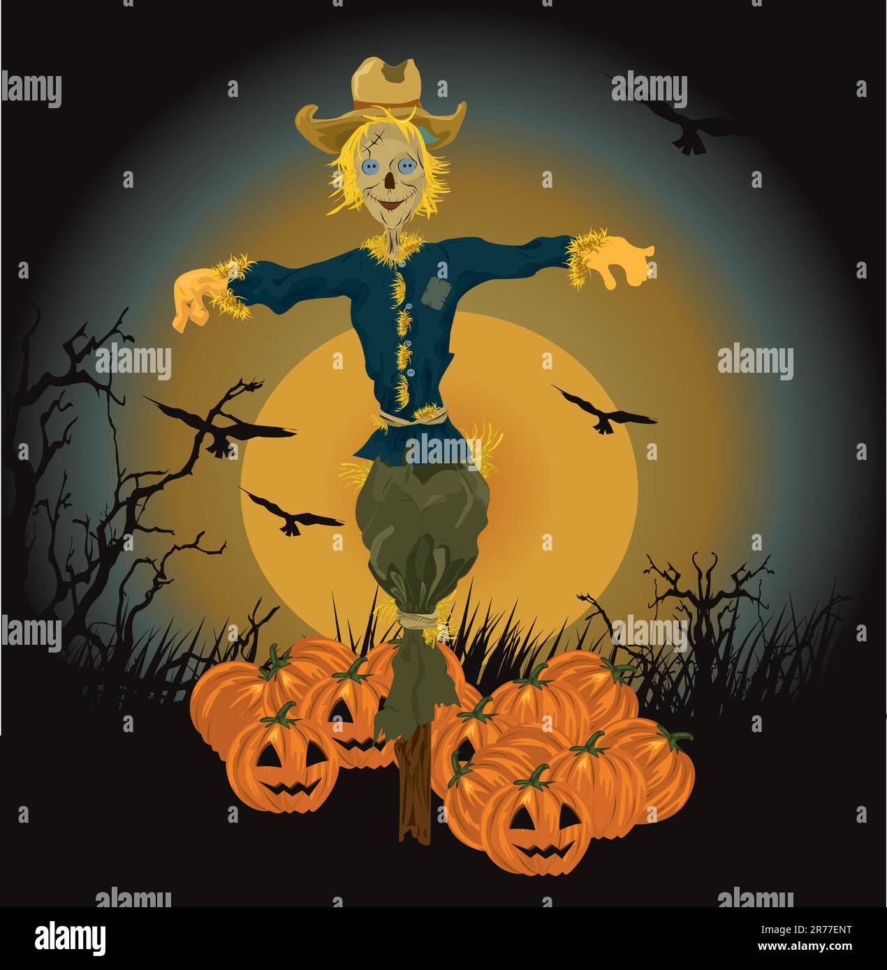 halloween scarecrow vector illustration Stock Vector Image & Art - Alamy