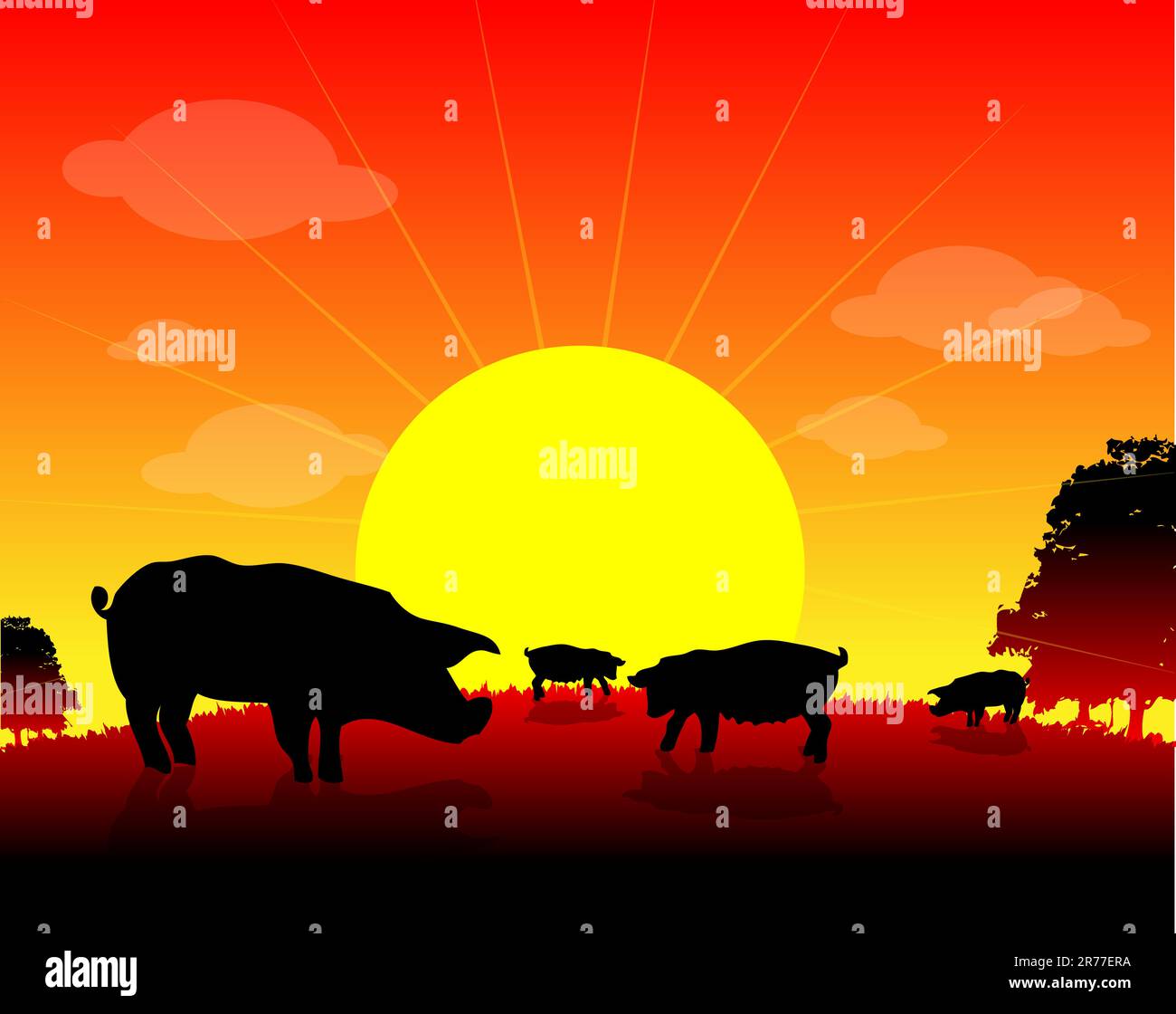 The ham tree Stock Vector Images - Alamy