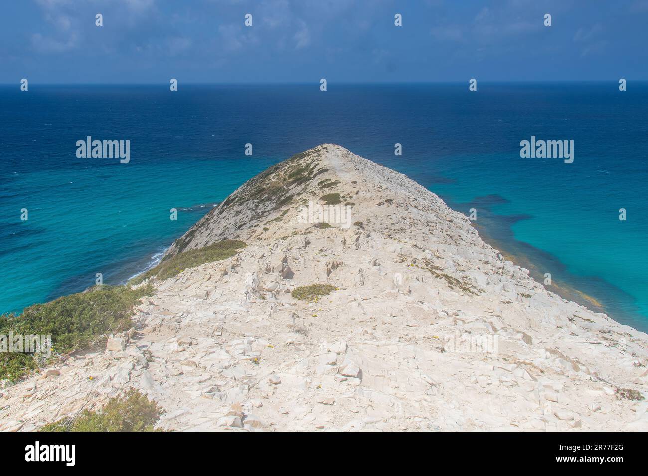 View of the cliff with the ocean on the horizon from Cap Blanc in ...