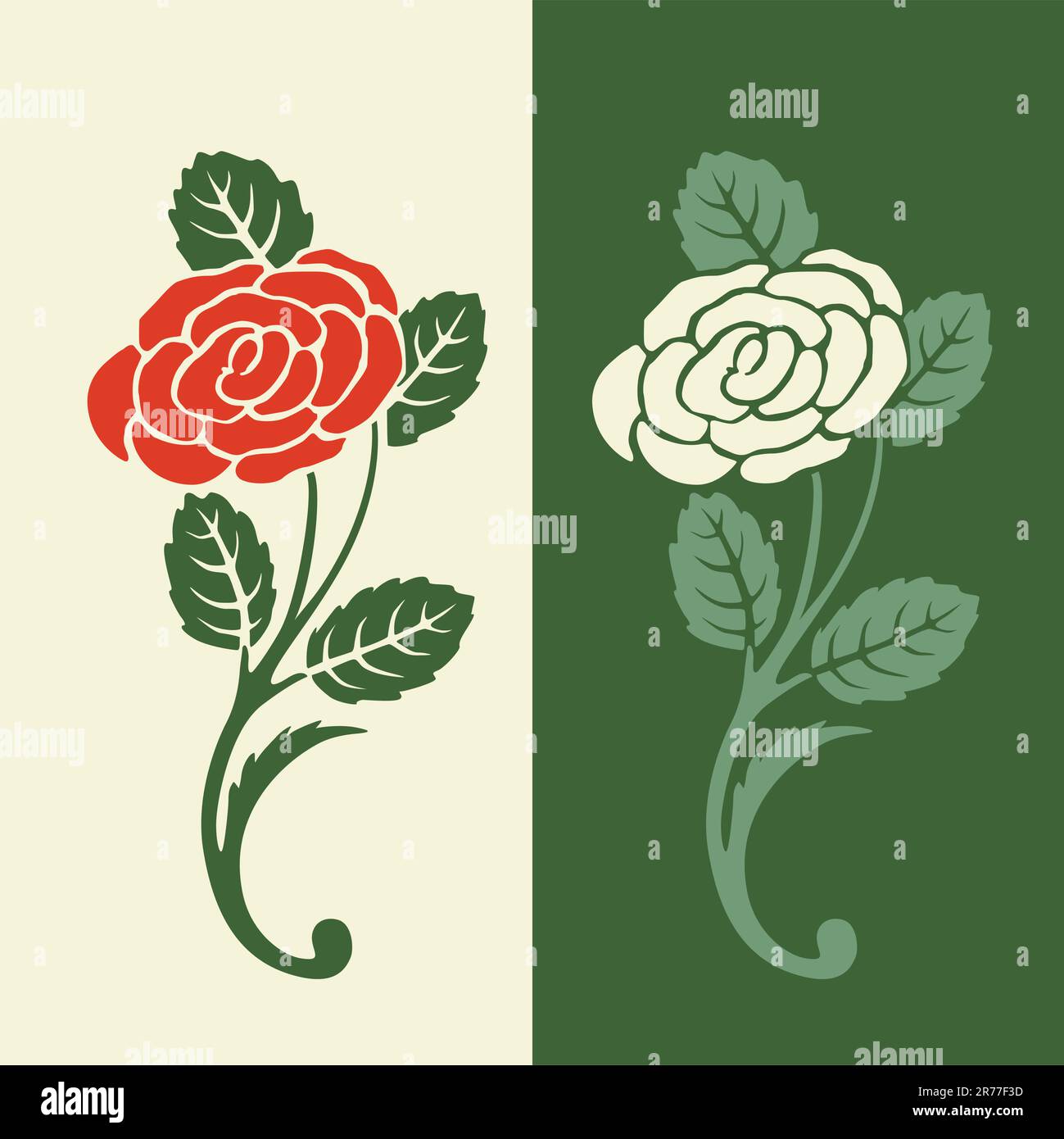 Rose moss garden Stock Vector Images - Alamy