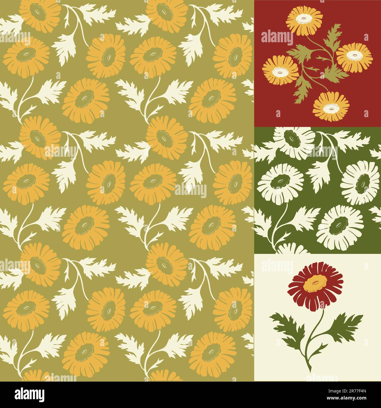 Vector illustration - floral pattern Stock Vector Image & Art - Alamy