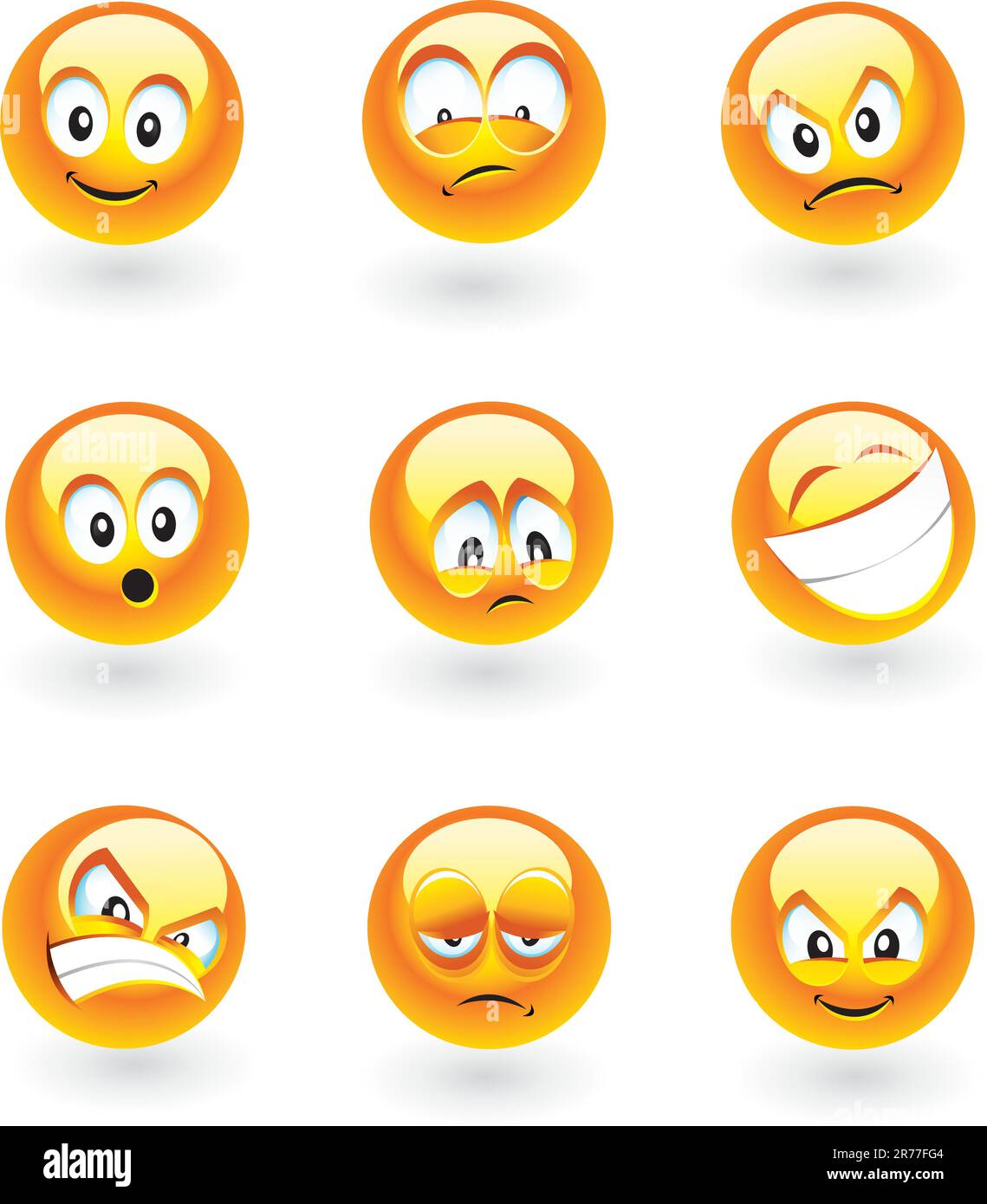 Set of nine smiles with different expressions Stock Vector Image & Art ...