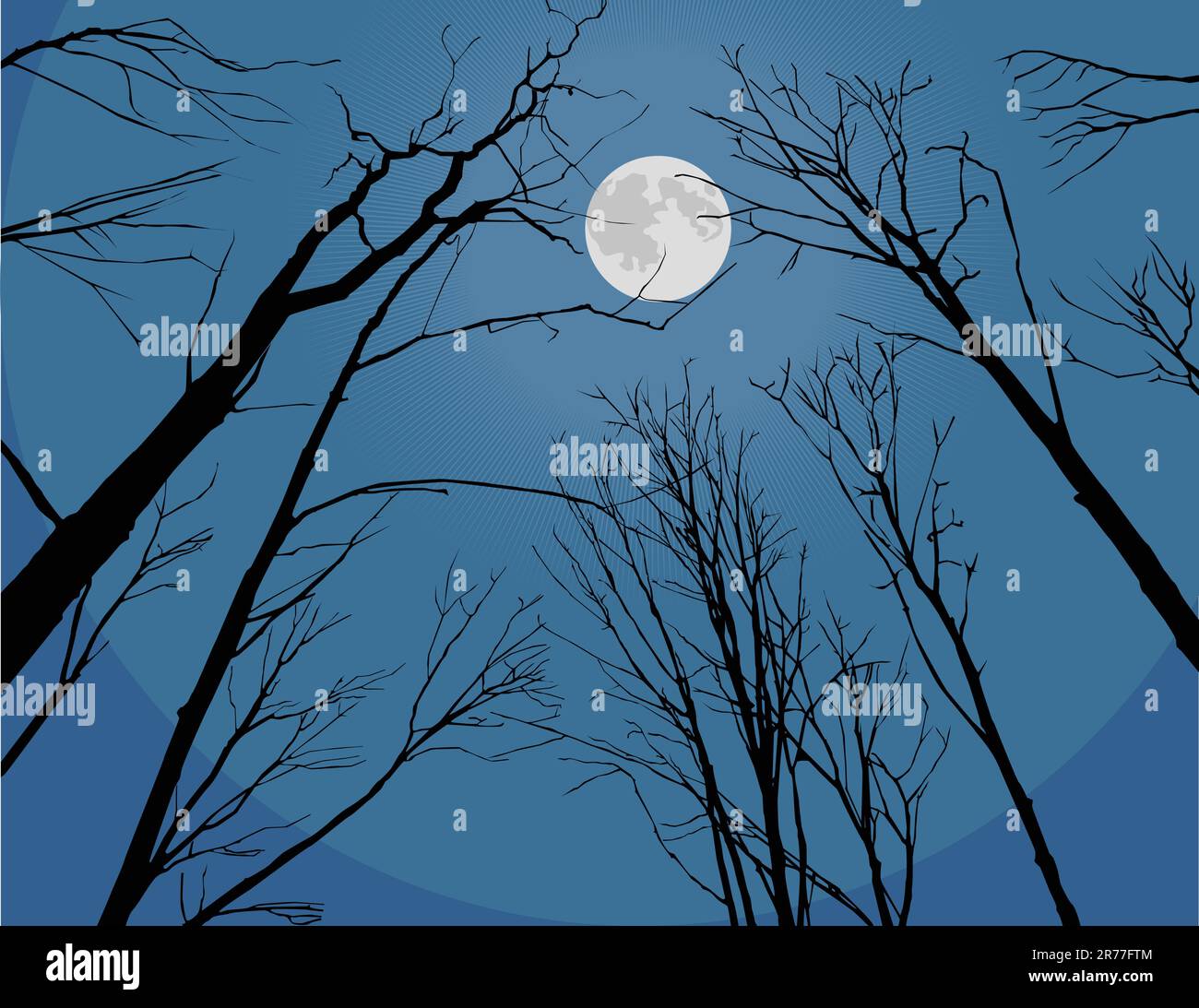 Moonlit tree Stock Vector Images - Alamy