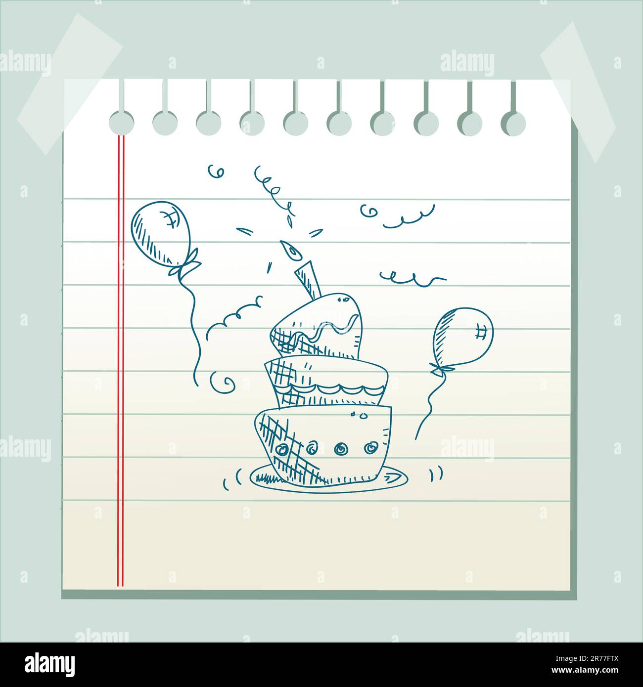 Hand drawn birthday cake, vector illustration Stock Vector Image & Art ...