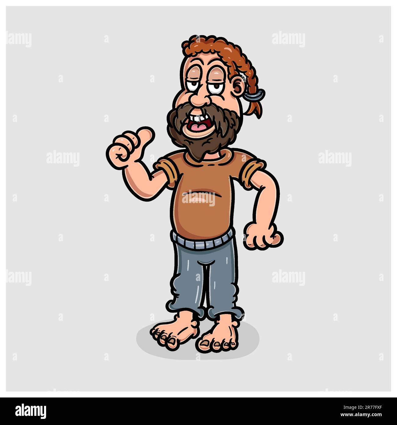 Cartoon Mascot of Bearded Boy Stock Vector Image & Art - Alamy