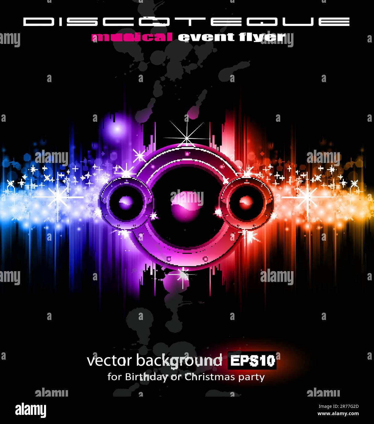 High Tech Futuristic Music Disco Background with glowing Rainbow lights ...