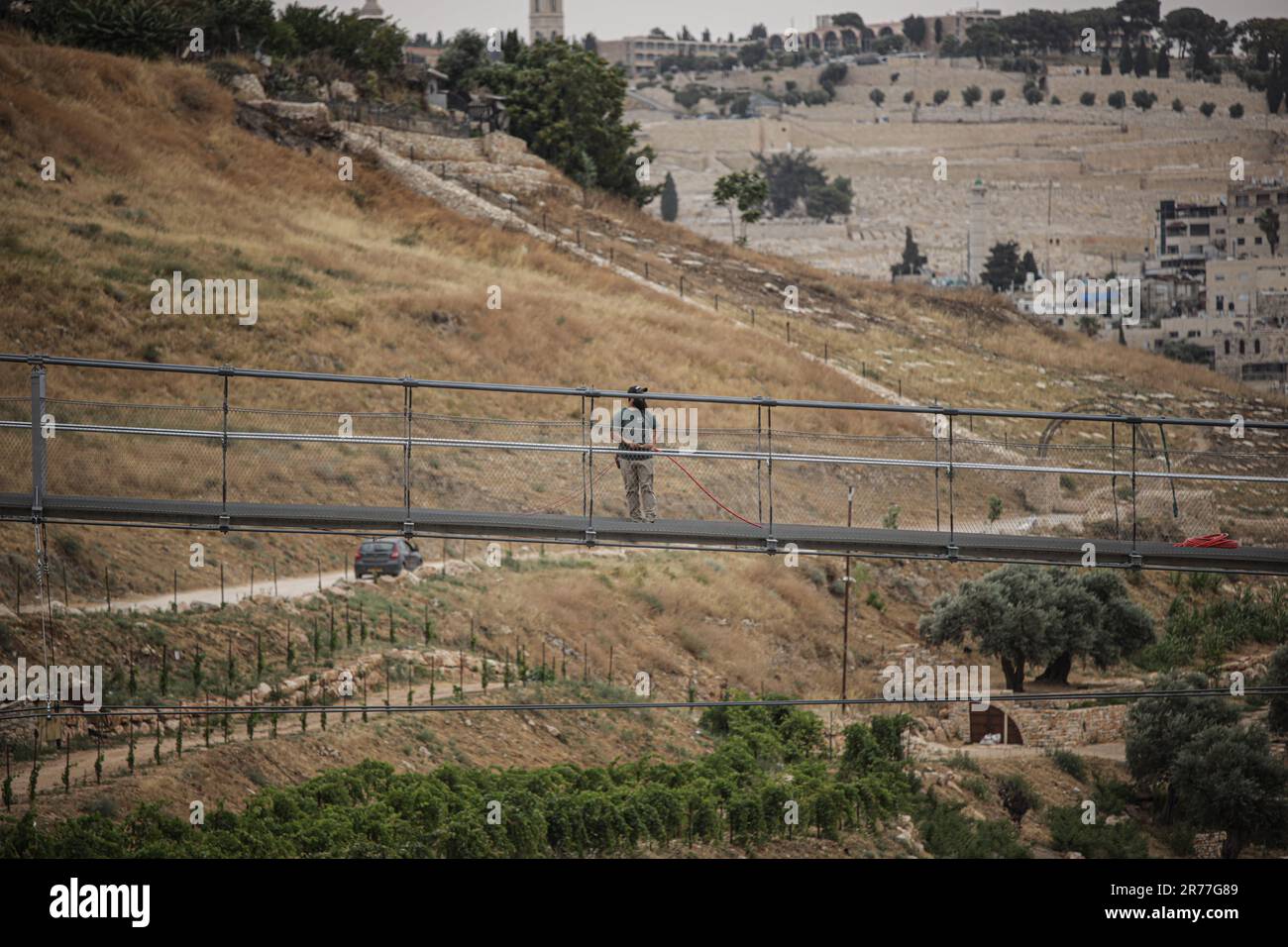 The suspension bridge, which extends for a distance of no less than 202 ...