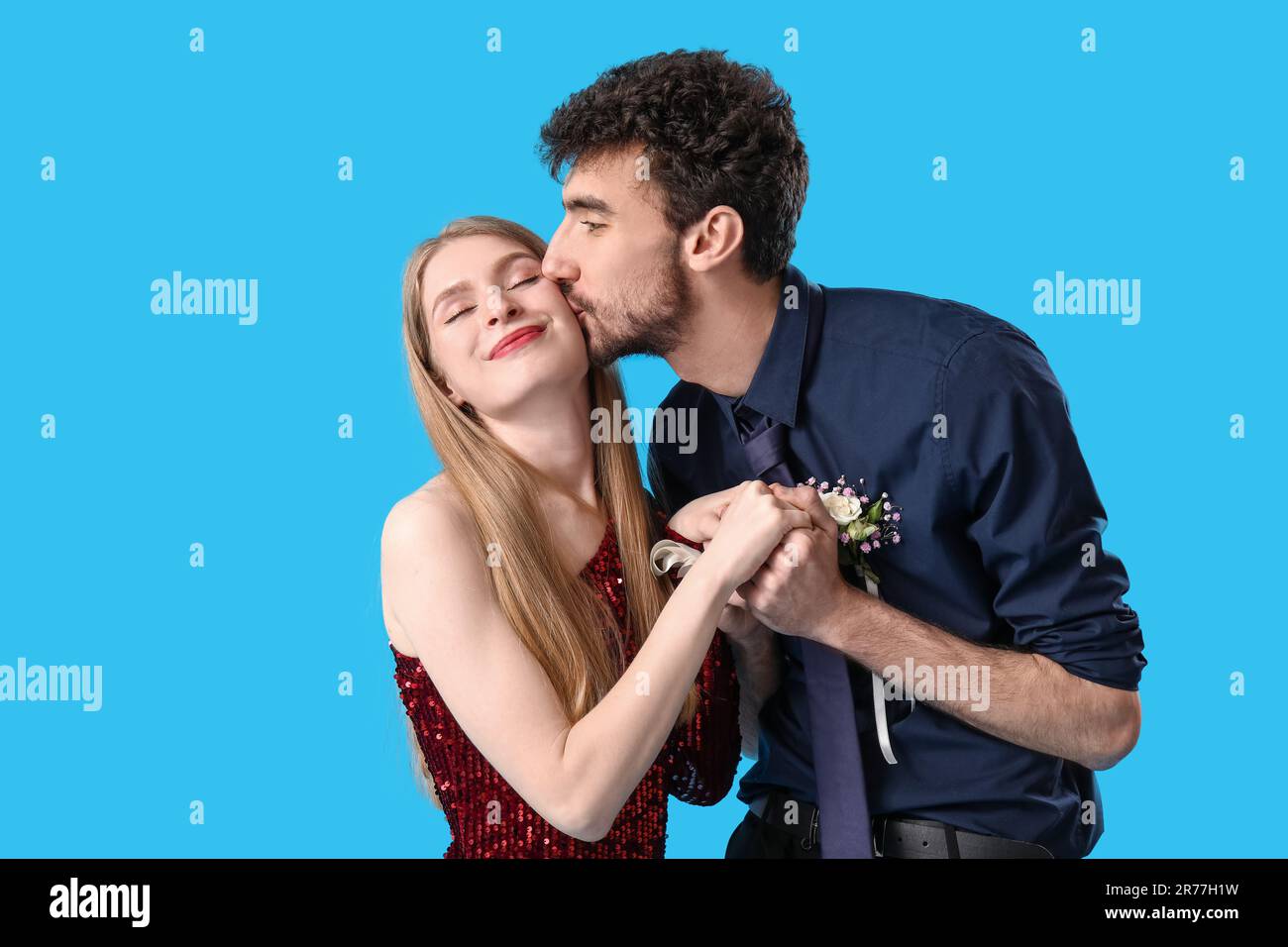 Prom couple holding hands hi-res stock photography and images - Alamy