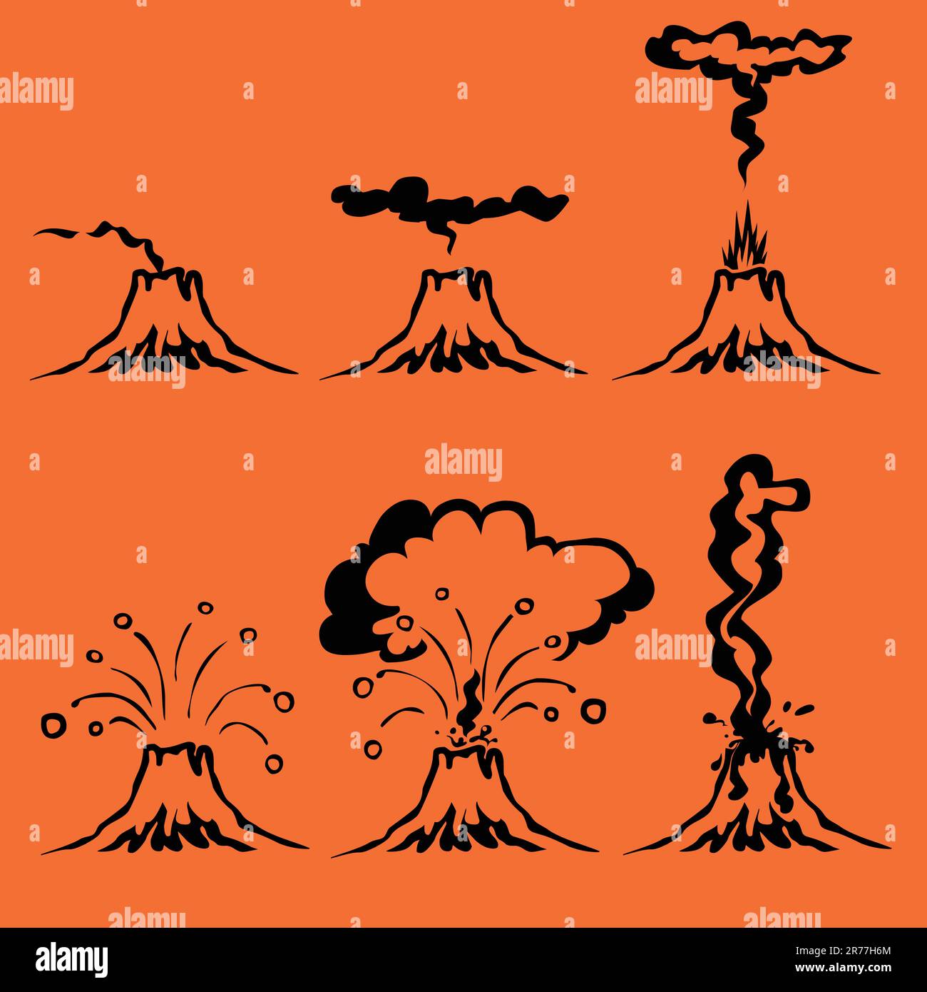 Volcano with fog Stock Vector Images - Alamy