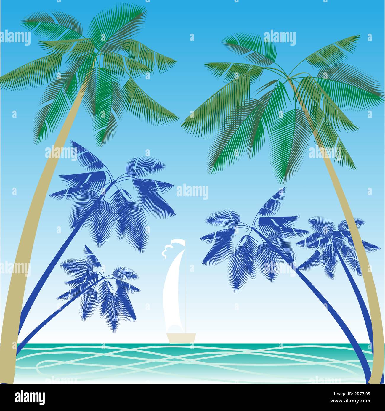 Beautiful sandy beach white Stock Vector Images - Alamy