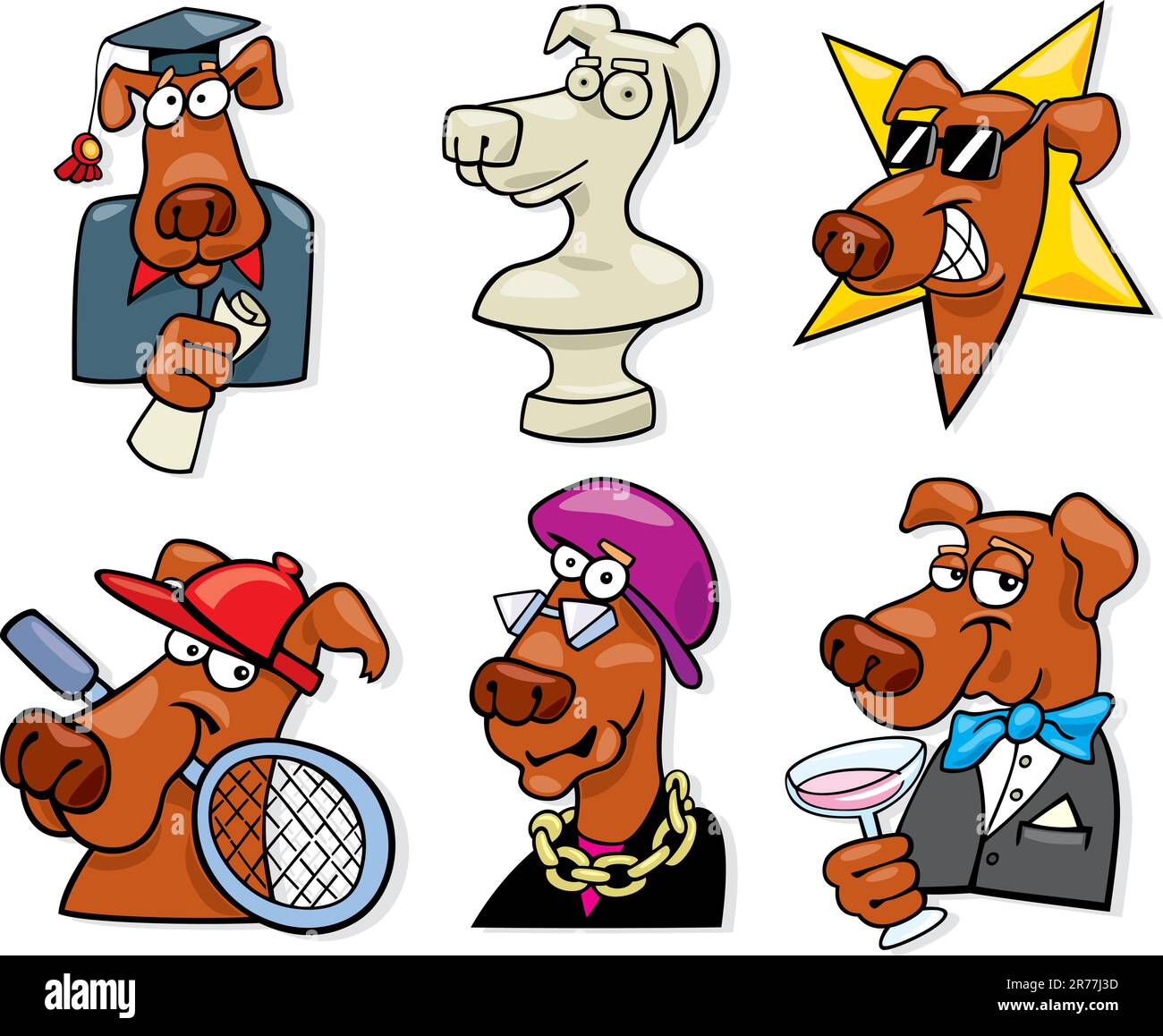 cartoon illustration of dogs icons set Stock Vector Image & Art - Alamy