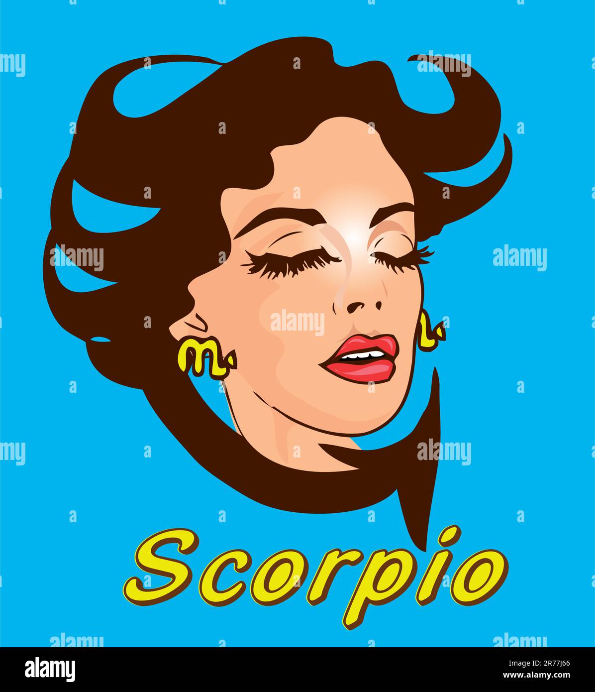 Woman Face Beauty Scorpio Horoscope zodiac seria Stock Vector Image ...
