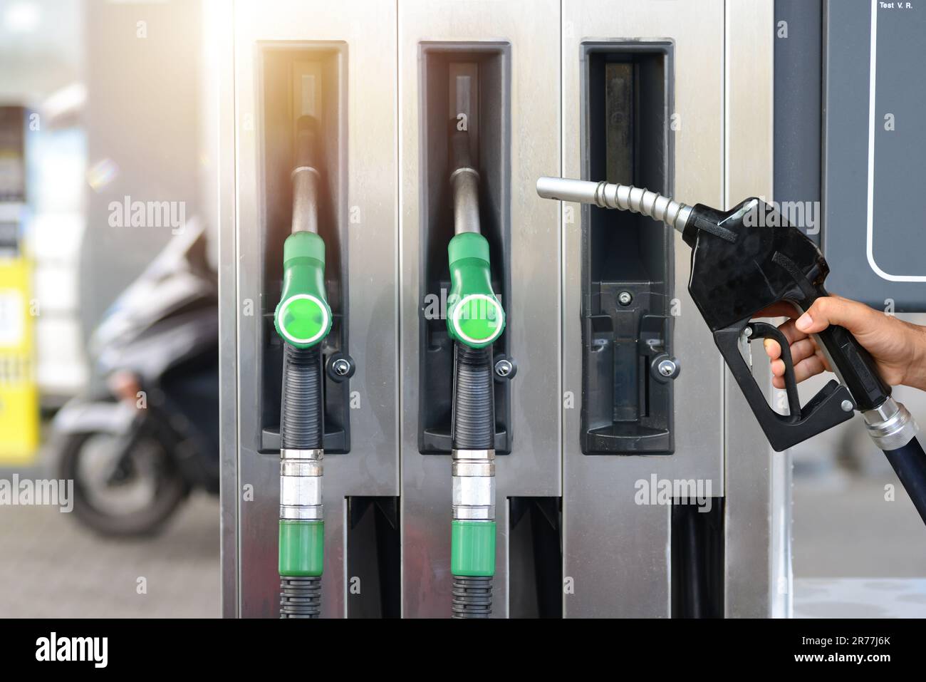 Fuel pump station ready to a refueling Stock Photo - Alamy