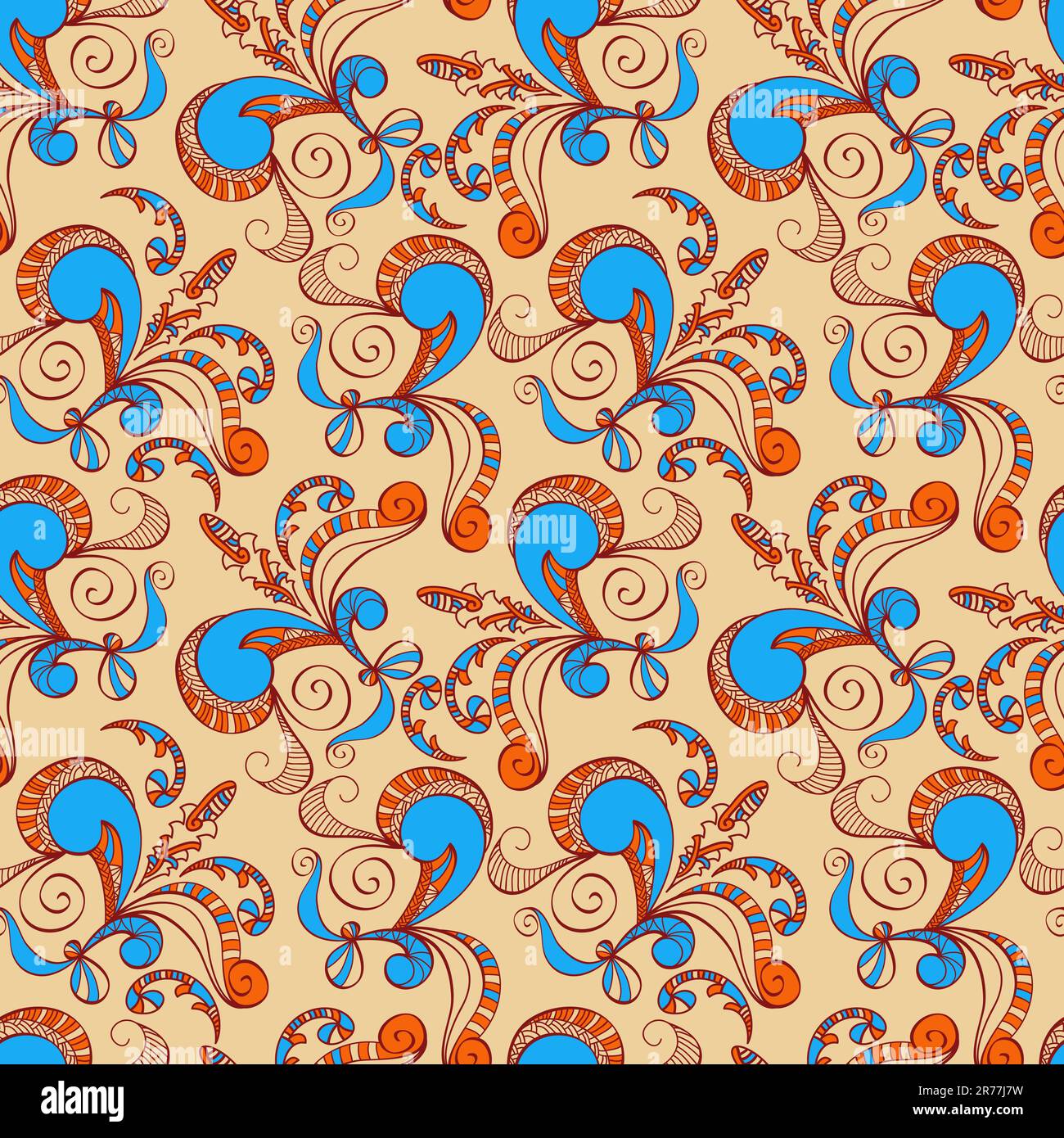 vector floral seamless pattern, venecian colors, clipping masks Stock ...