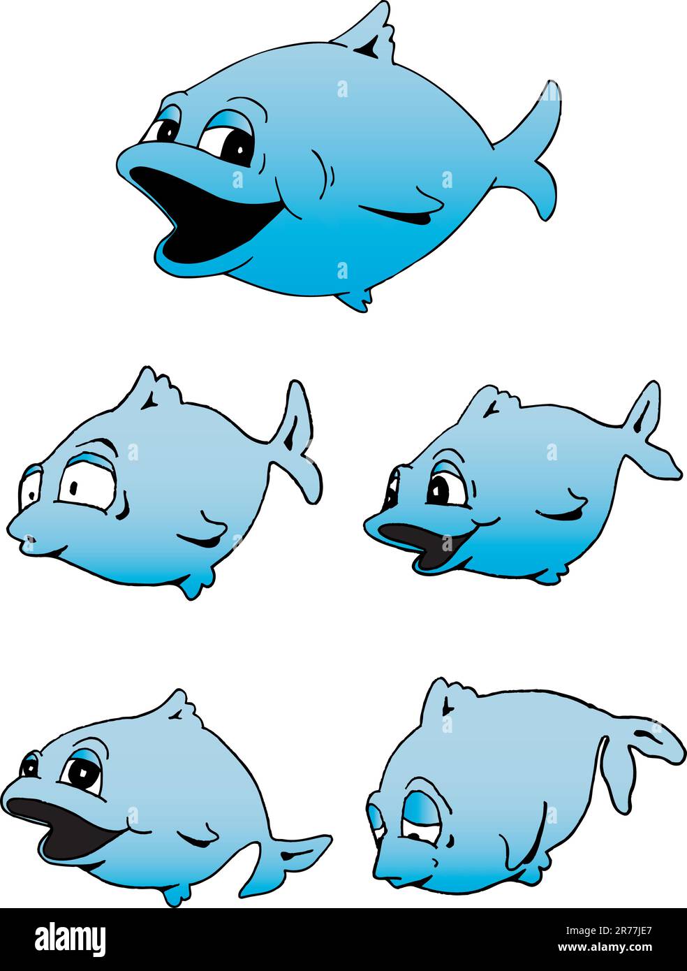 Illustration of a really cute blue fish Stock Vector Image & Art - Alamy