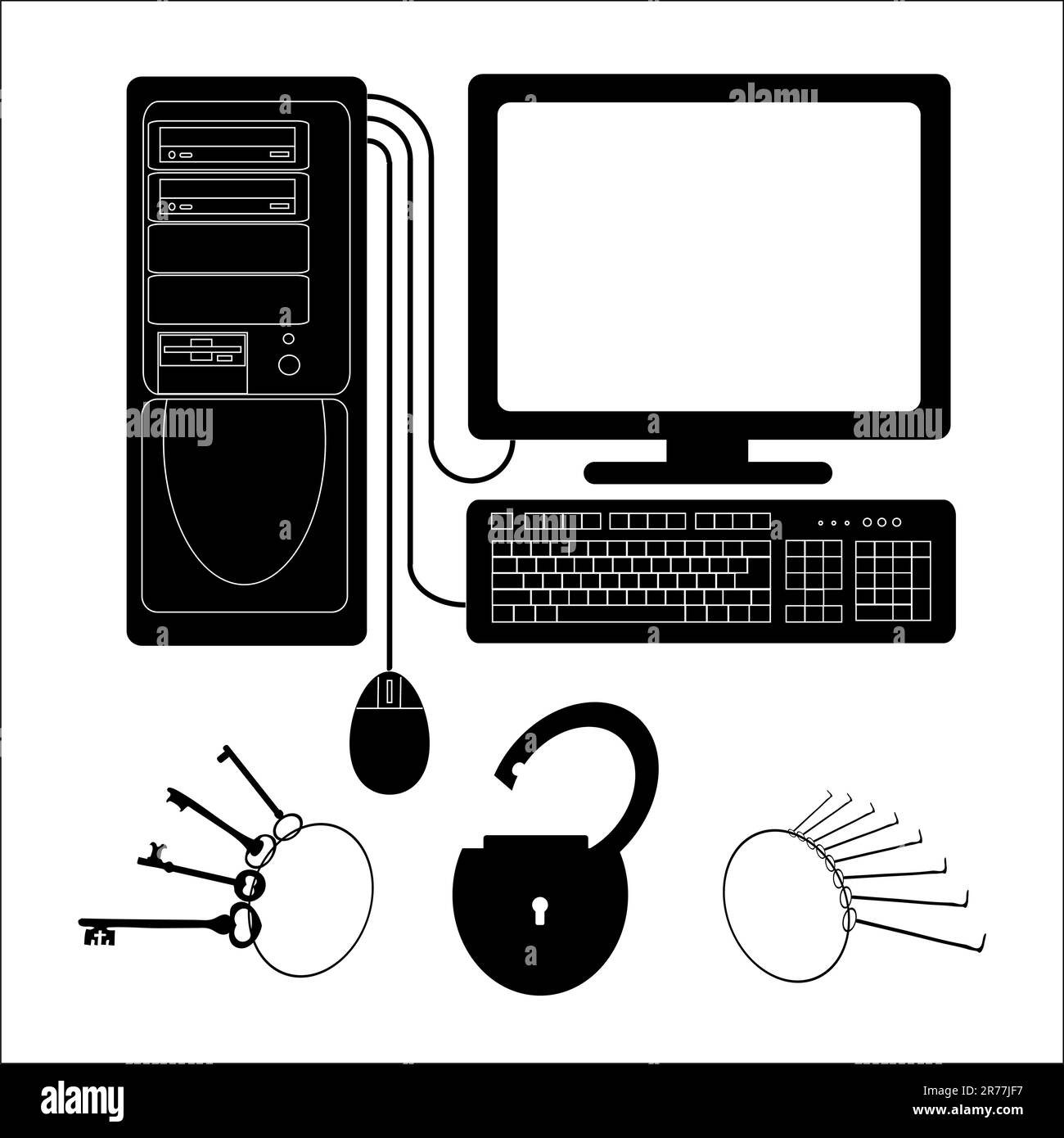 Computer virus image Black and White Stock Photos & Images - Alamy