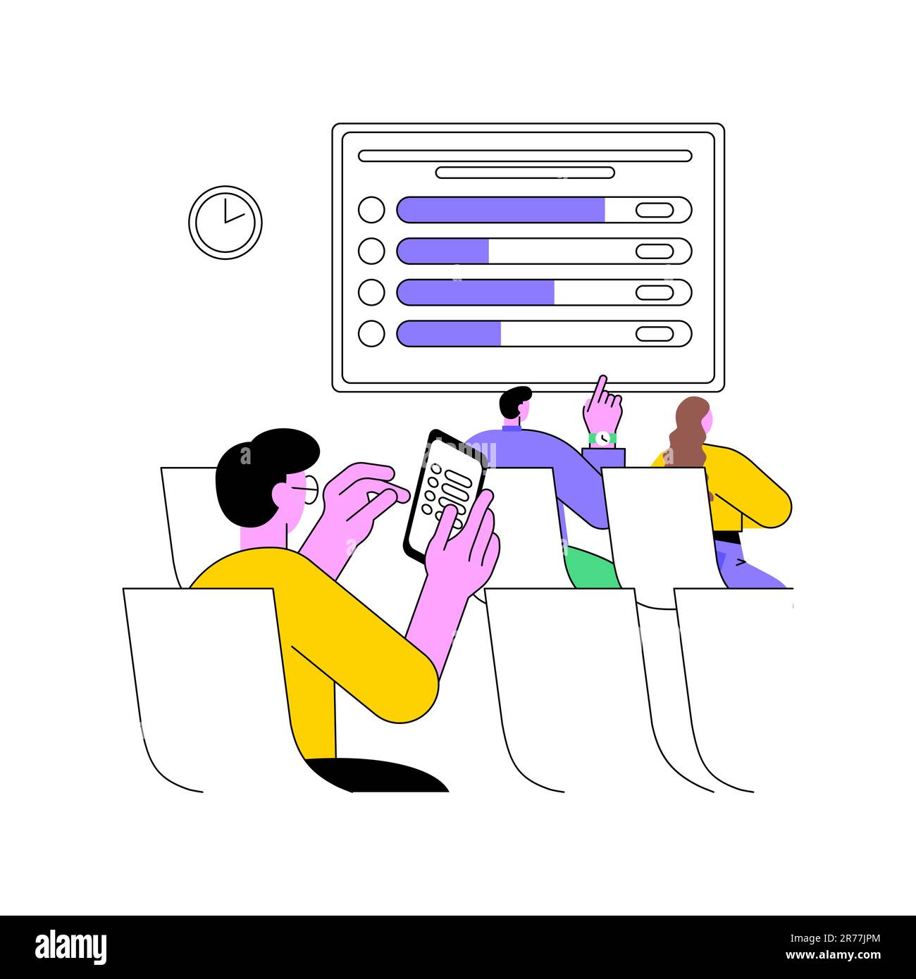 Student response system isolated cartoon vector illustrations. Group of ...