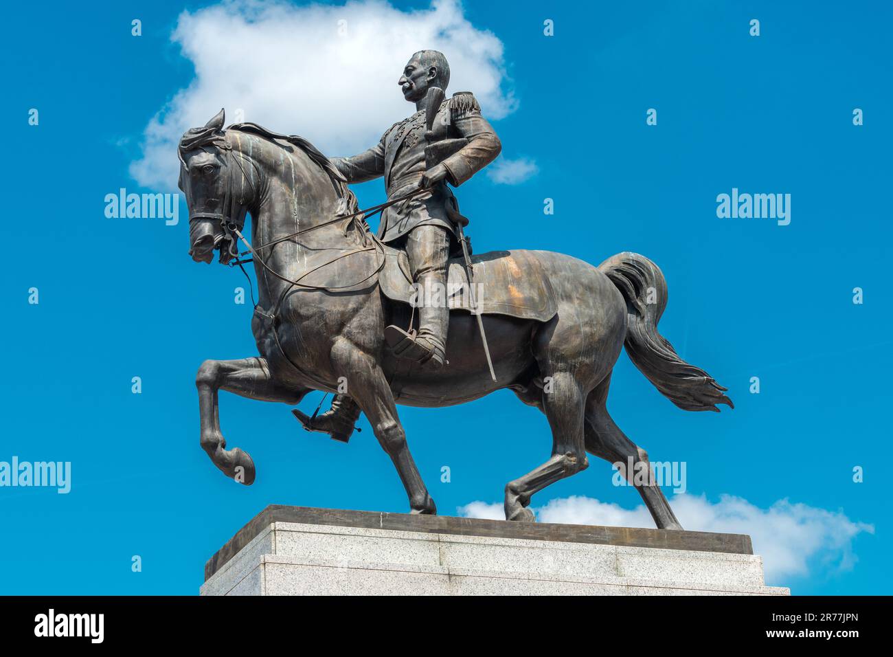 Novi Sad, Serbia - June 1, 2023: The statue of King Peter I ...